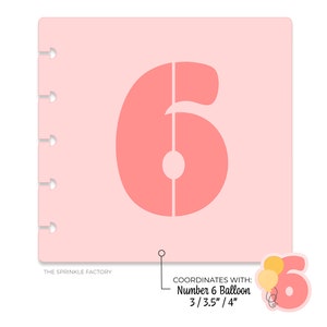 Number 6 Balloons STL Cookie Cutter AND Bonus Stencils, Eddie Outlines ...