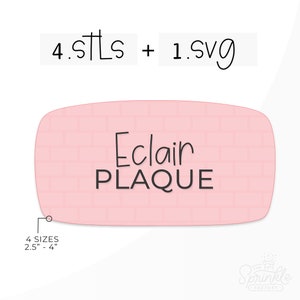 Eclair Plaque Cookie Cutter .STL Files + .SVG Outlines! - Etsy