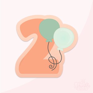 Number 2 Balloons STL Cookie Cutter AND Bonus Stencils, Eddie Outlines ...