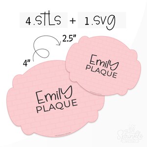 Emily Plaque Cookie Cutter .STL Files + .SVG Outline! - Etsy