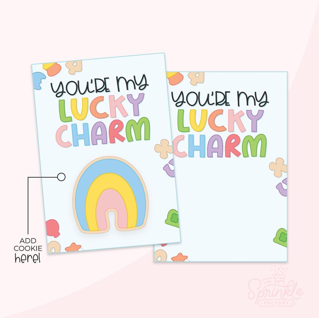 You're My Lucky Charm 3.5"x5" Cookie Card Printable .PDF - Etsy
