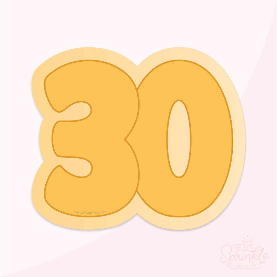 Number 30 Birthday STL Cookie Cutter AND .SVG Eddie Outlines ...