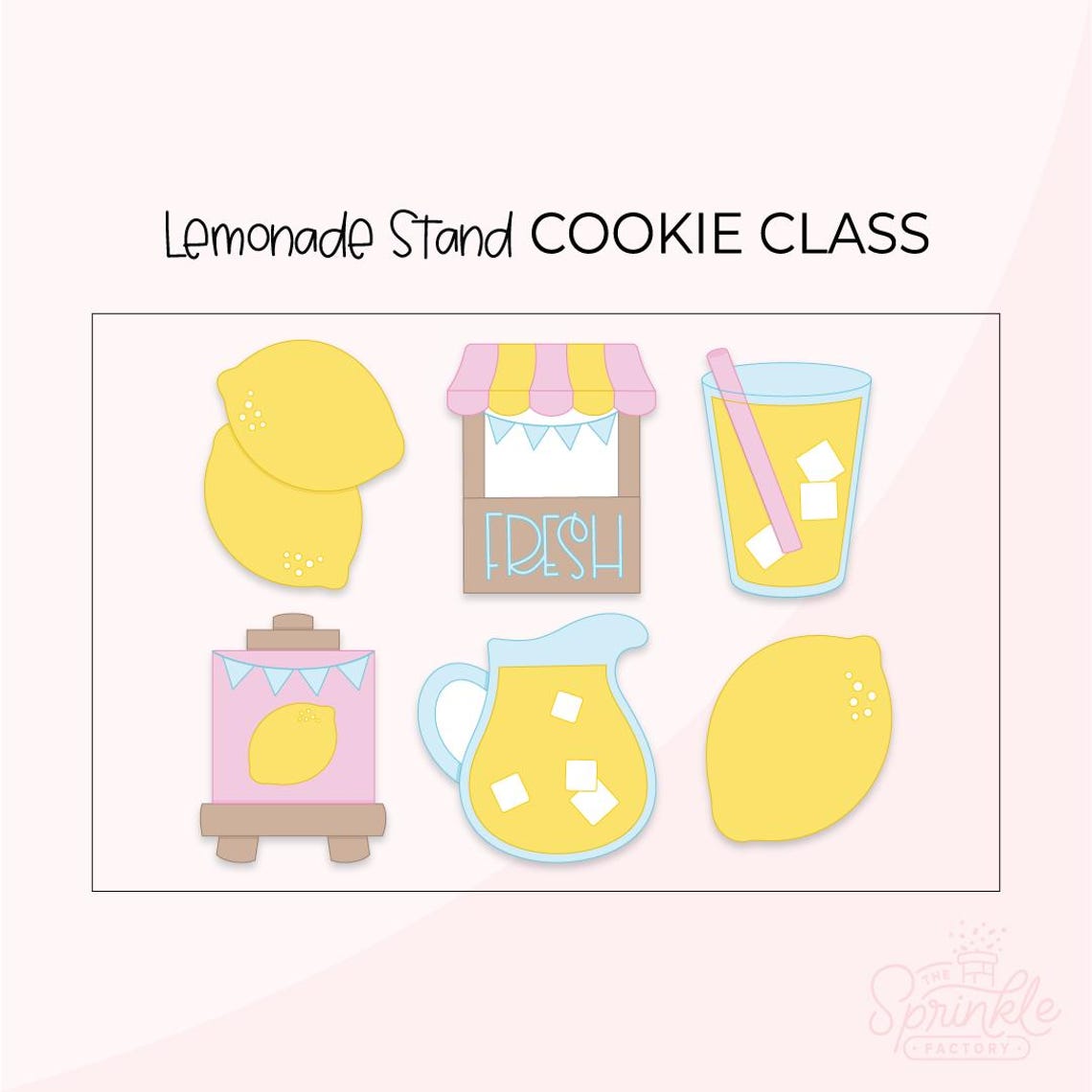 Lemonade Stand Cookie Class Cutters 6 .STL Files + 6 .PNG Eddie Images ...