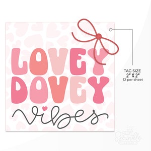 Lovey Dovey Vibes 2" Cookie Tag Printable .PDF - Etsy
