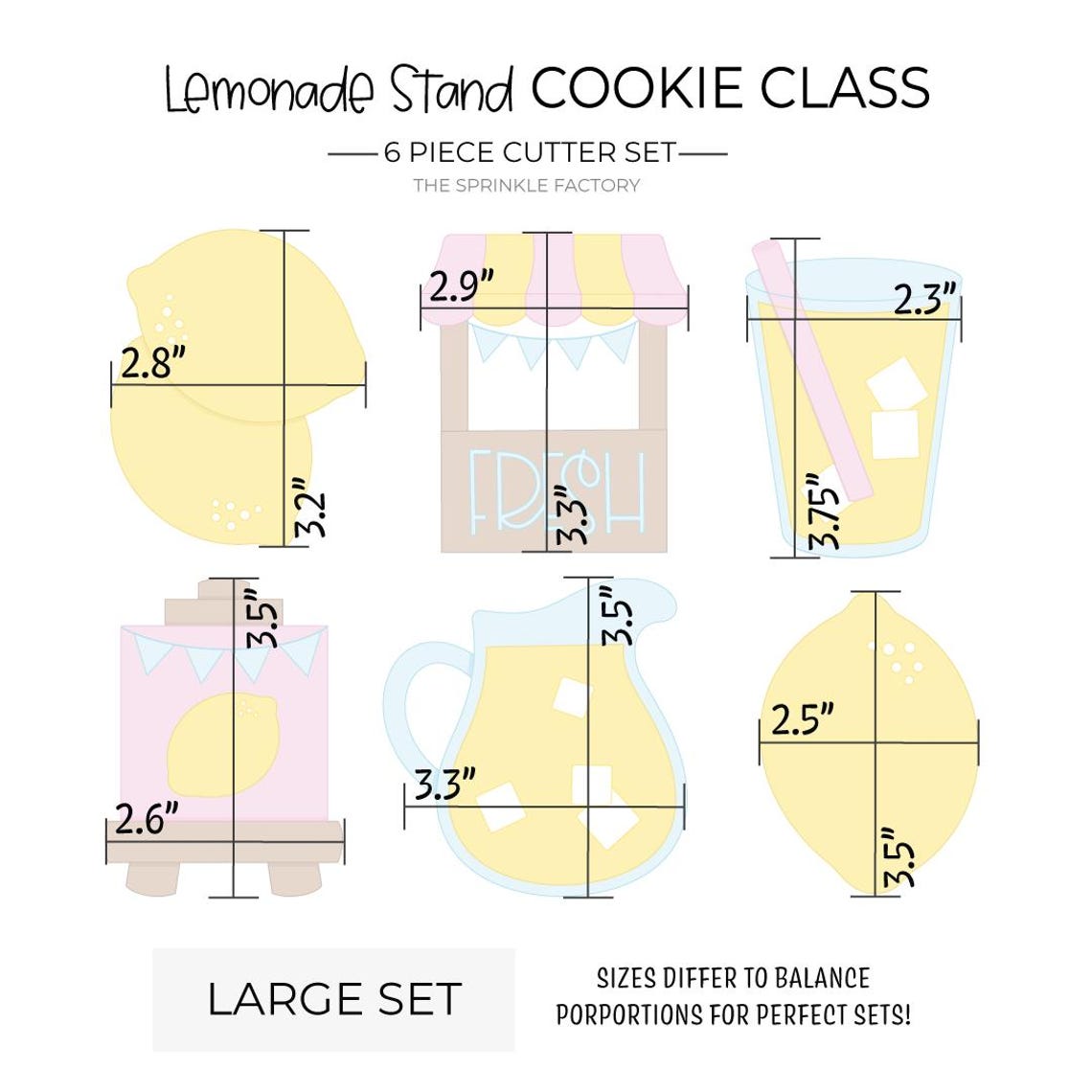 Lemonade Stand Cookie Class Cutters 6 .STL Files + 6 .PNG Eddie Images ...