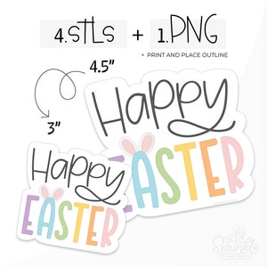 Happy Easter Cookie Cutter .STL Files . PNG Eddie Image - Etsy