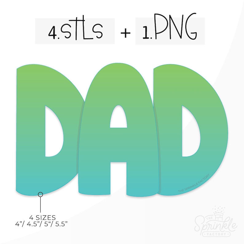 DAD Cookie Cutter Set .STL Files + . PNG Eddie Image! - Etsy