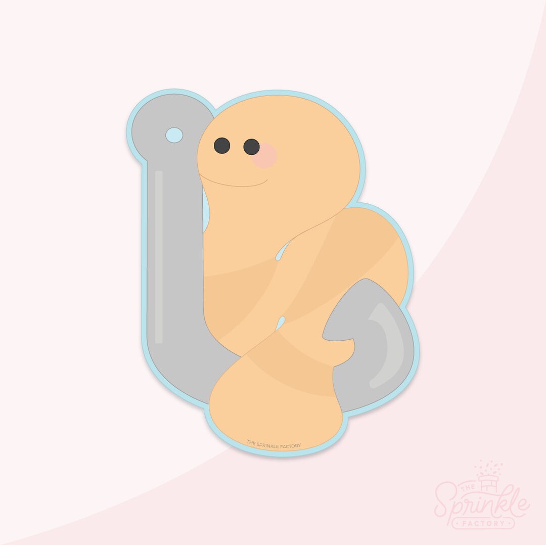 Worm on Hook Cookie Cutter Set .STL Files + . PNG Eddie Image! - Etsy
