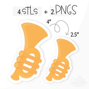 Trumpet Cookie Cutter .STL Files + . PNG Eddie Image! - Etsy