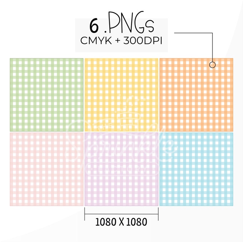 Gingham Pastel Prints .PNG - Etsy