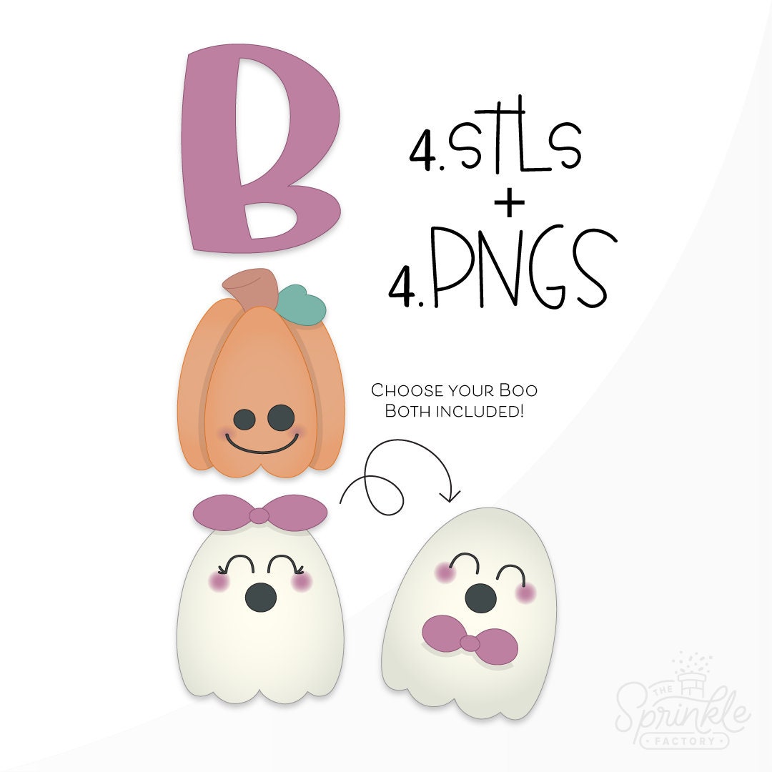 Friendly Boo Mini Set Cookie Cutter .STL Files + . PNG Eddie Images! - Etsy