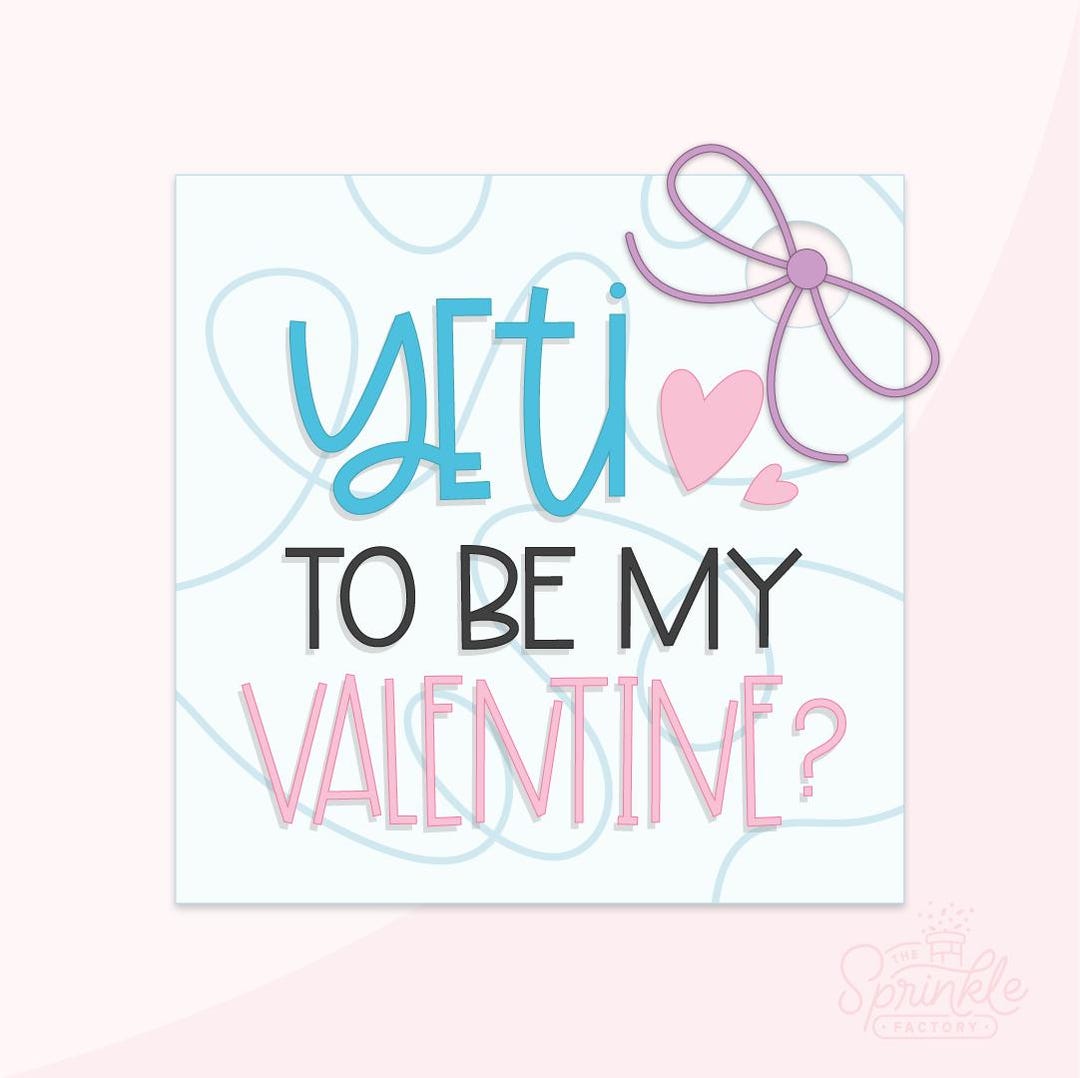 Yeti Valentine 2 Cookie Tag Printable .PDF - Etsy