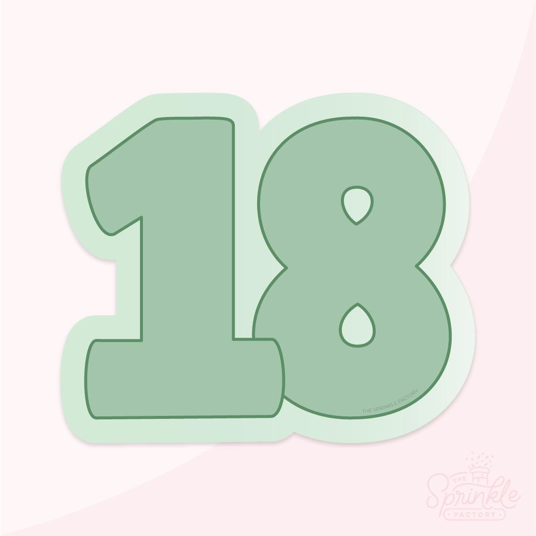 Number 18 Birthday STL Cookie Cutter AND .SVG Eddie Outlines ...