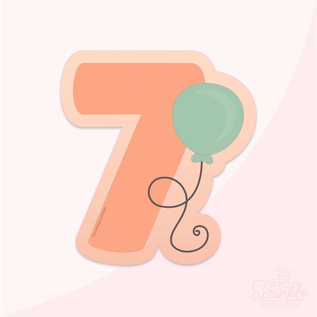 Number 7 Balloons STL Cookie Cutter AND Bonus Stencils, Eddie Outlines ...