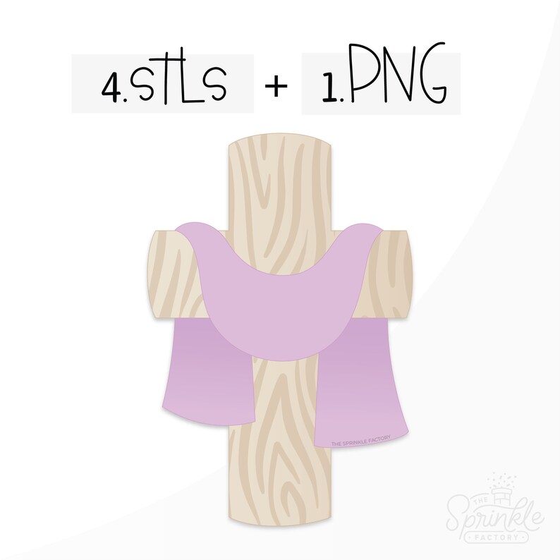 Draped Cross Cookie Cutter .STL Files . PNG Eddie Image - Etsy
