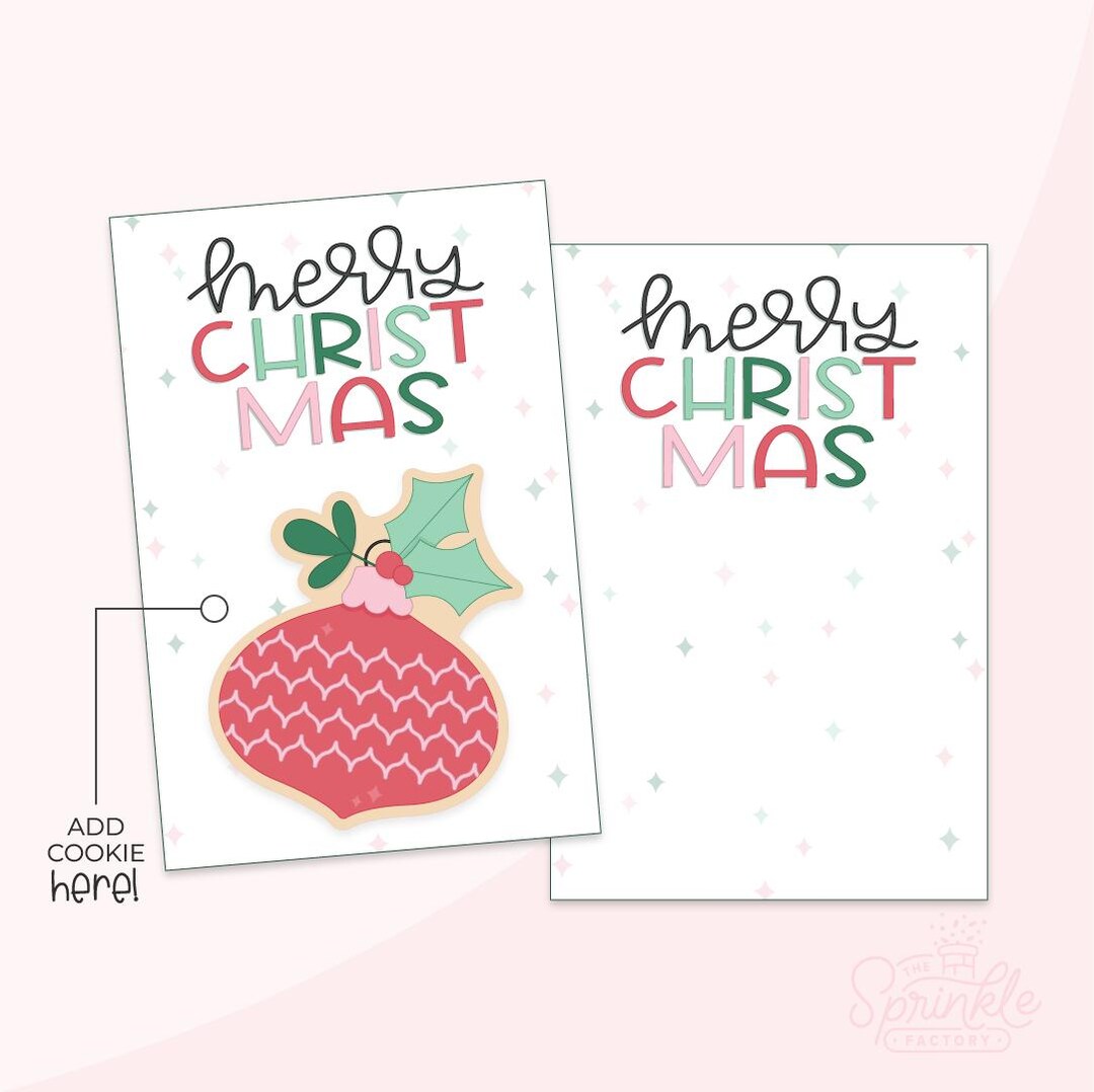 Merry Christmas 4"x6" Cookie Card Printable .PDF - Etsy