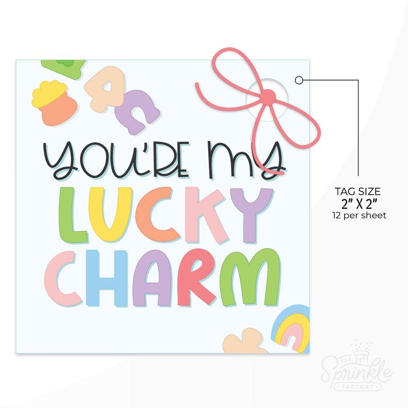 You're My Lucky Charm 2" Cookie Tag Printable .PDF - Etsy