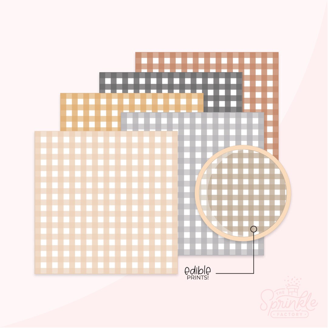 Gingham Neutral Prints .PNG - Etsy