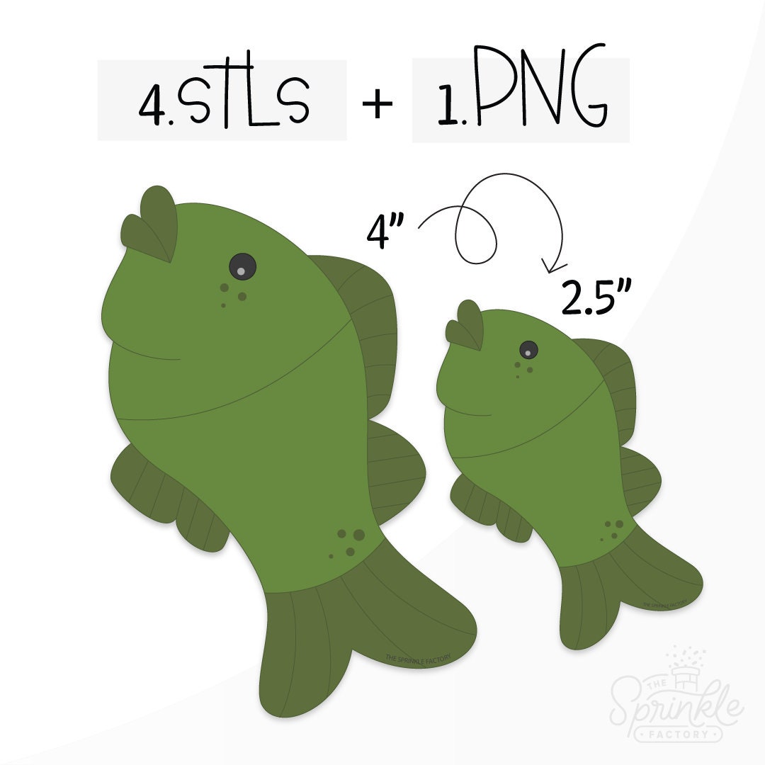 Bass Fish Cookie Cutter Set .STL Files + . PNG Eddie Image! - Etsy