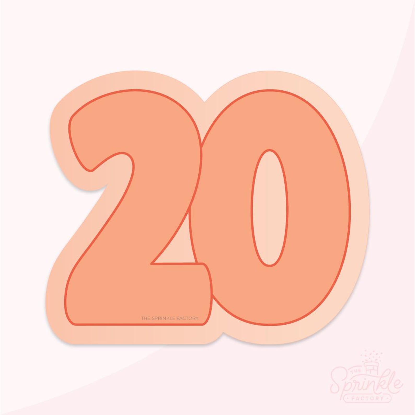 Number 20 Birthday STL Cookie Cutter AND .SVG Eddie Outlines ...