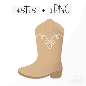 Cowboy Boot Cookie Cutter .STL File With Eddie .PNG Image - Etsy