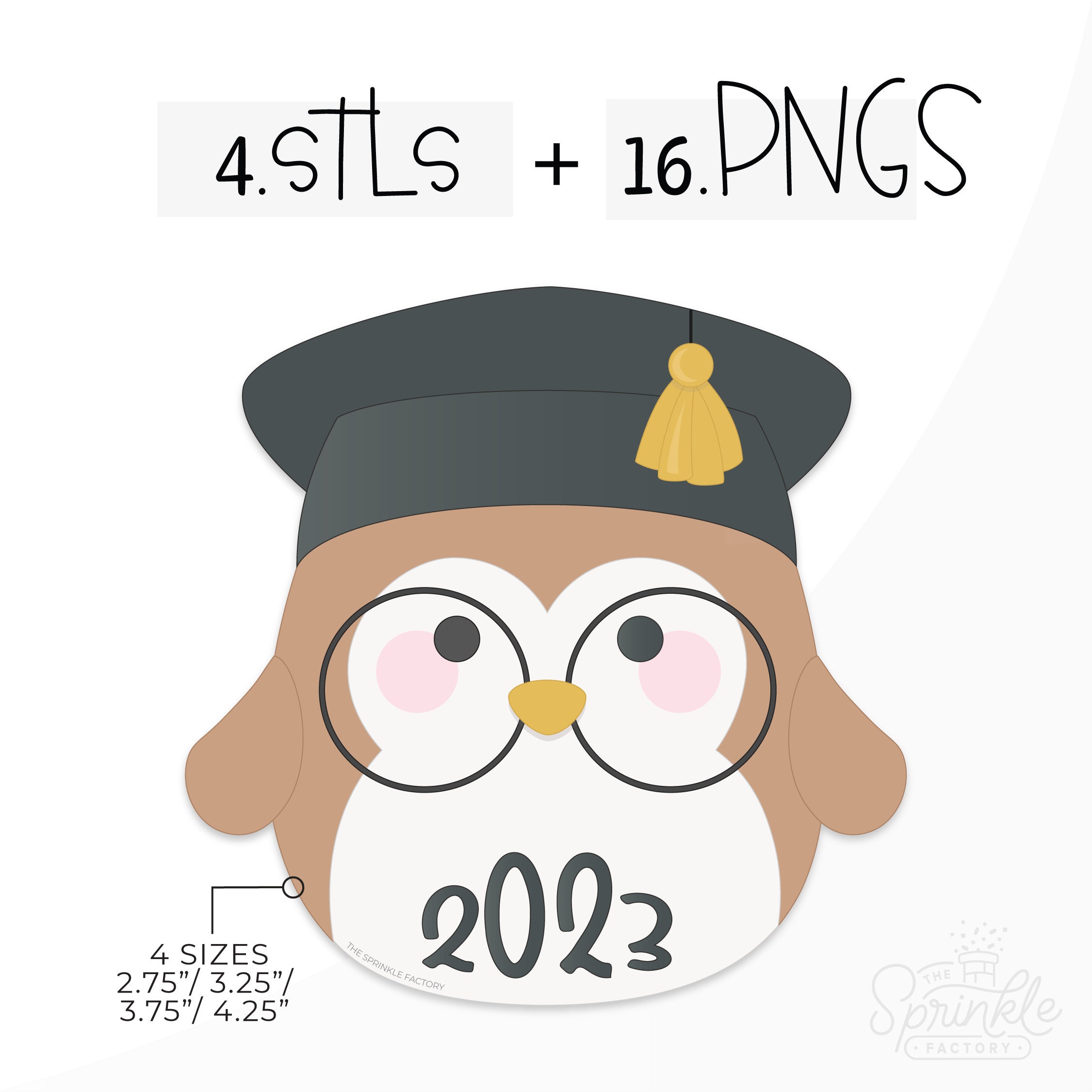 Graduation Owl Squish Cookie Cutter Set .STL Files 16 .PNG - Etsy