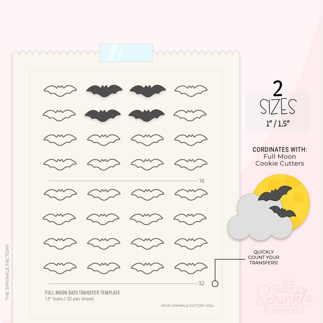 Full Moon Bat Icing Transfer Sheet Printable .PDF - Etsy