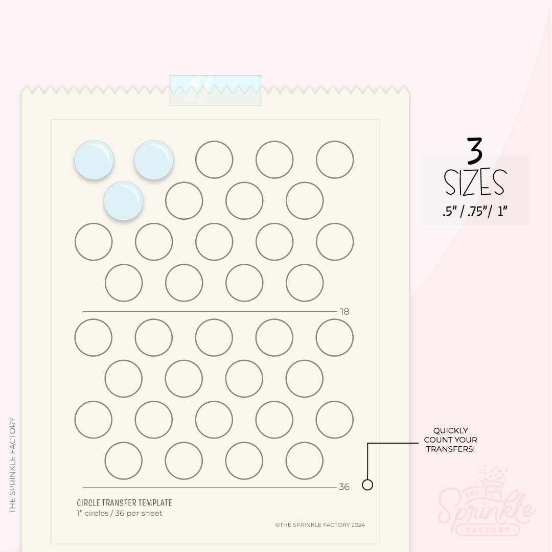 Circle Icing Transfer Sheet Printable .PDF - Etsy