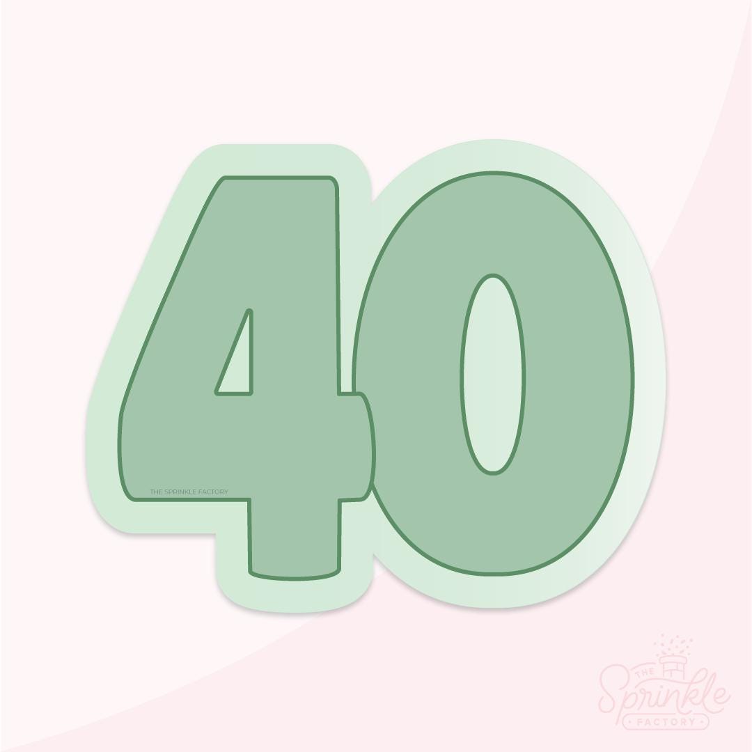Number 40 Birthday STL Cookie Cutter AND .SVG Eddie Outlines ...