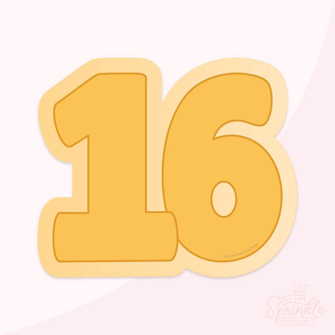 Number 16 Birthday STL Cookie Cutter AND .SVG Eddie Outlines ...