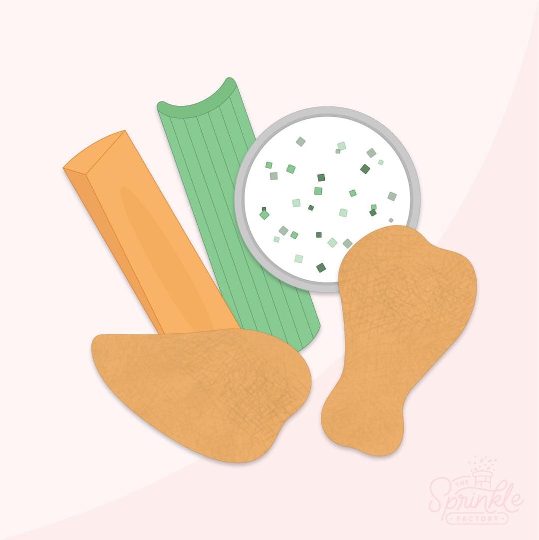 Chicken Wing Cookie Cutter Set .STL Files + . PNG Eddie Images! - Etsy