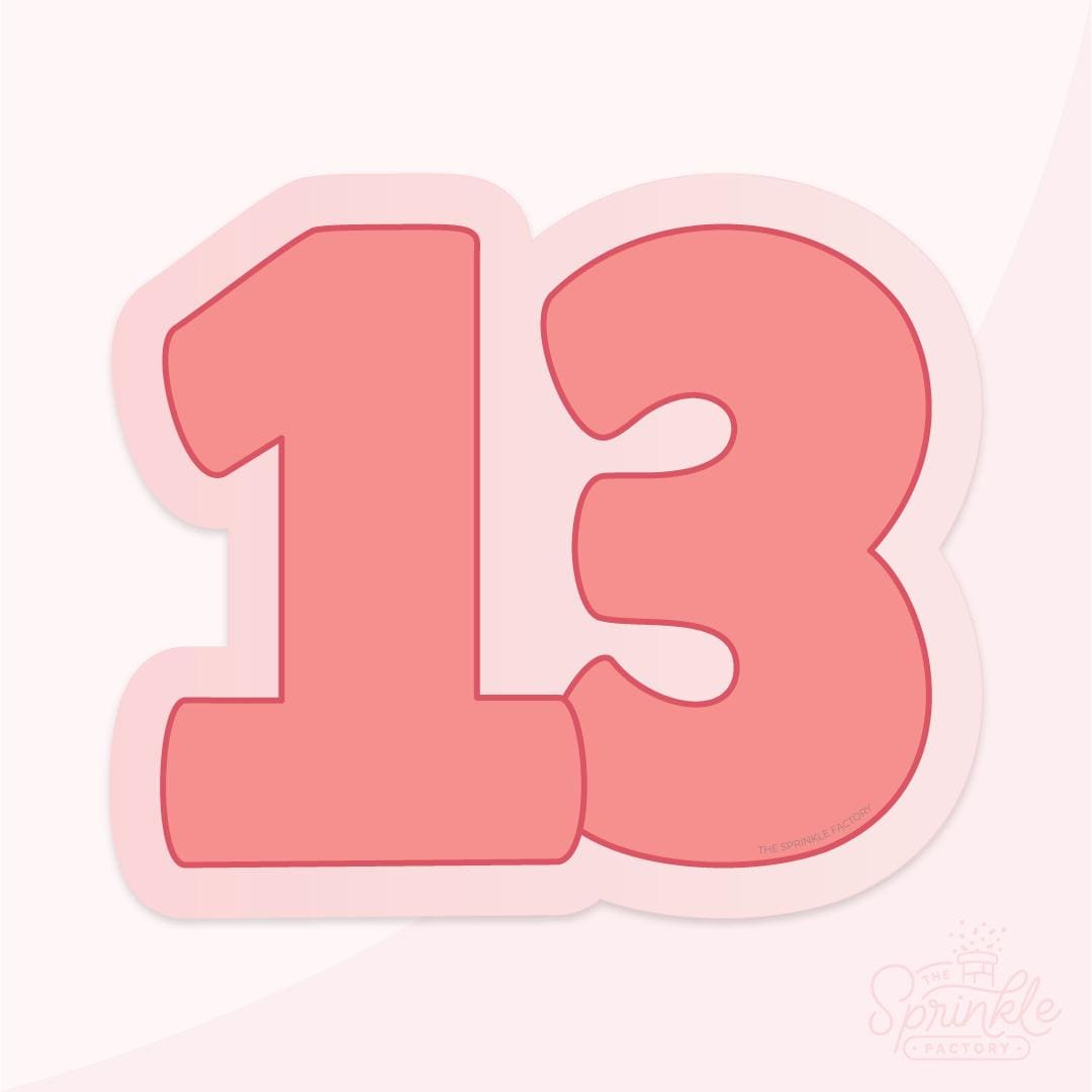 Number 13 Birthday STL Cookie Cutter AND .SVG Eddie Outlines ...