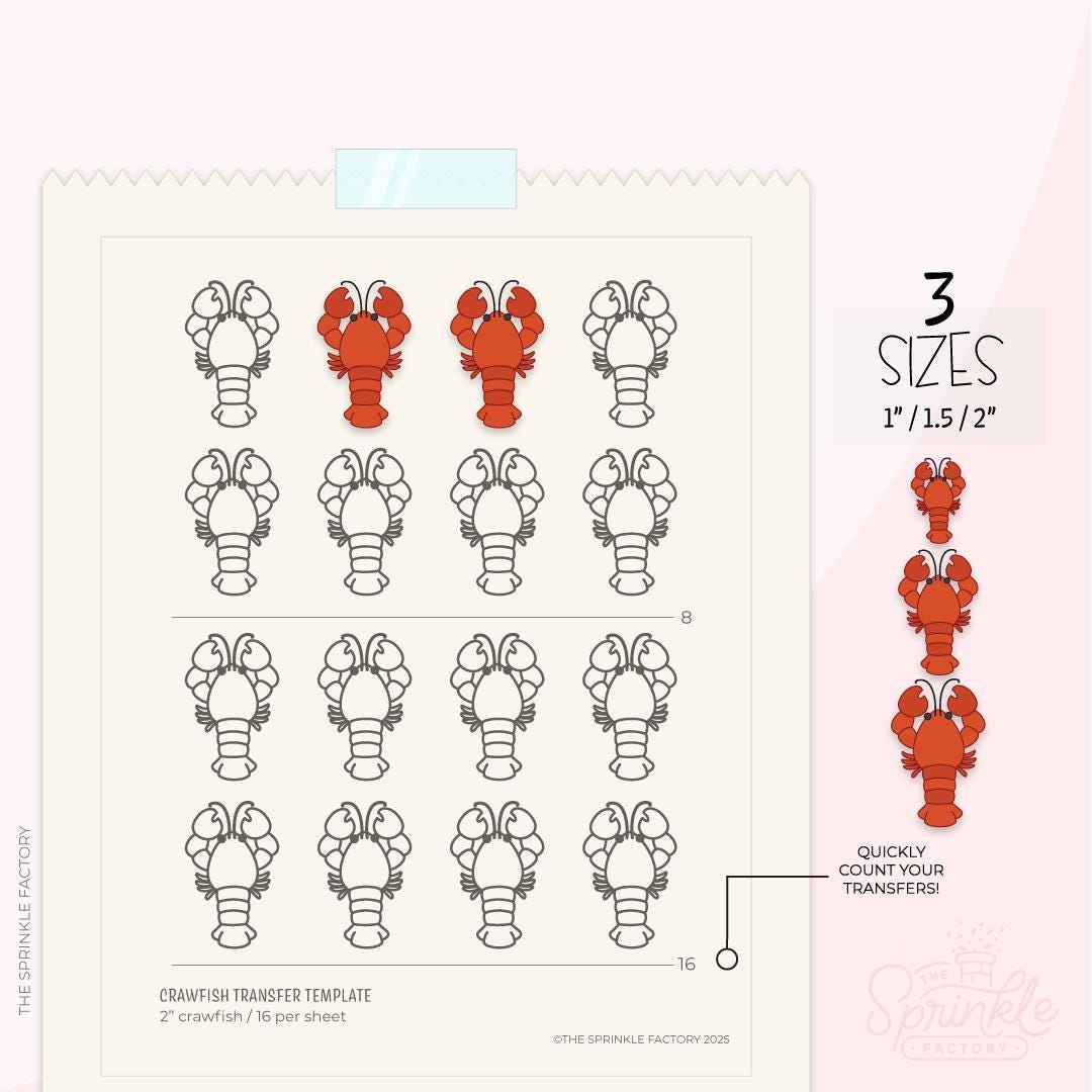 Crawfish Icing Transfer Sheet Printable .PDF - Etsy