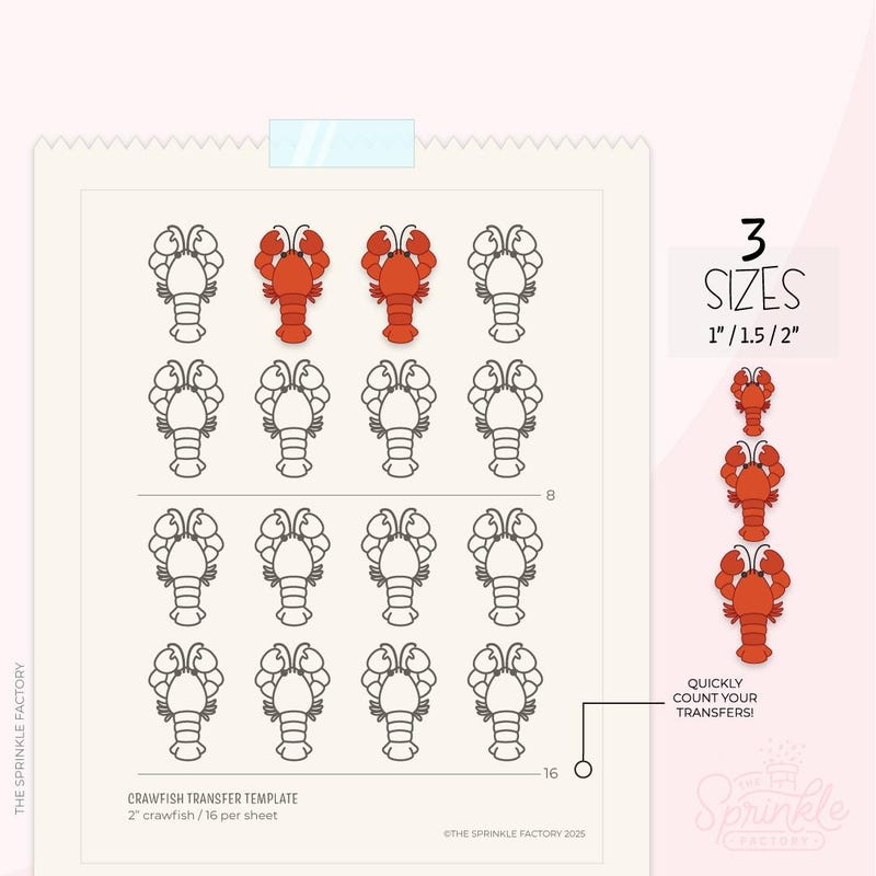 Crawfish Transfer Sheet - Etsy