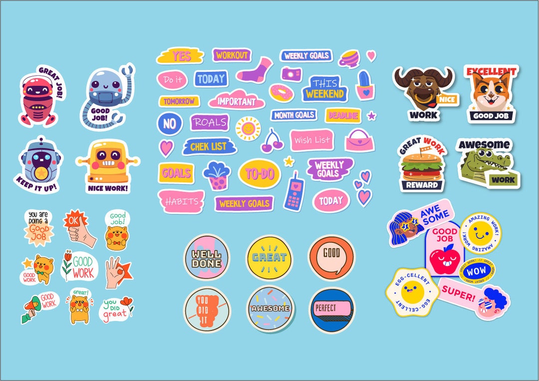 50 Good Job Motivational Bundle Sticker Design EPS PDF SVG Files - Etsy