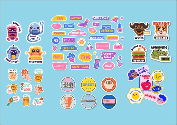 50 Good Job Motivational Bundle Sticker Design EPS PDF SVG | Etsy