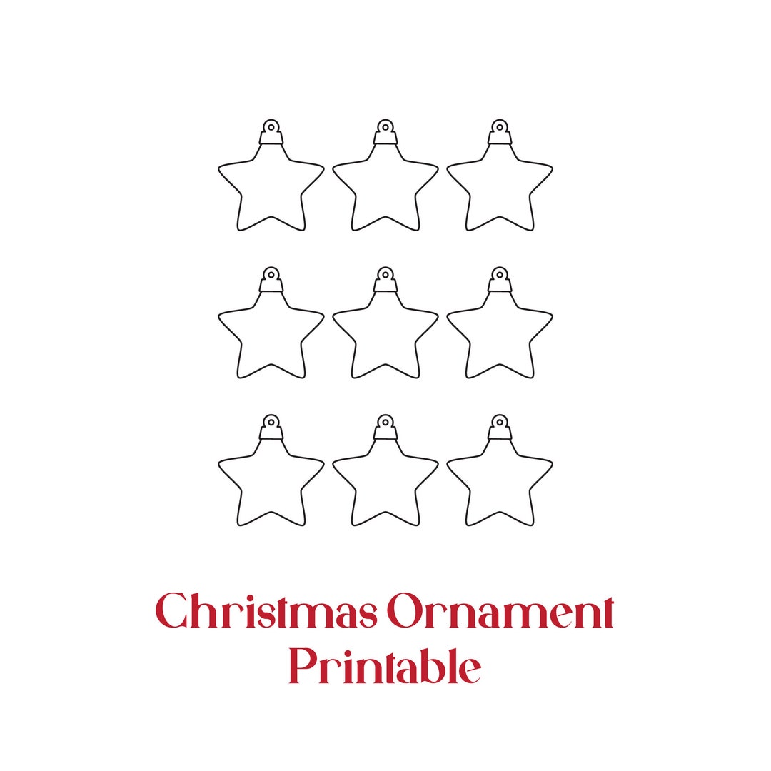 Christmas Ornament Templates, DIY Glitter Ornament (PDF Printable) - Etsy