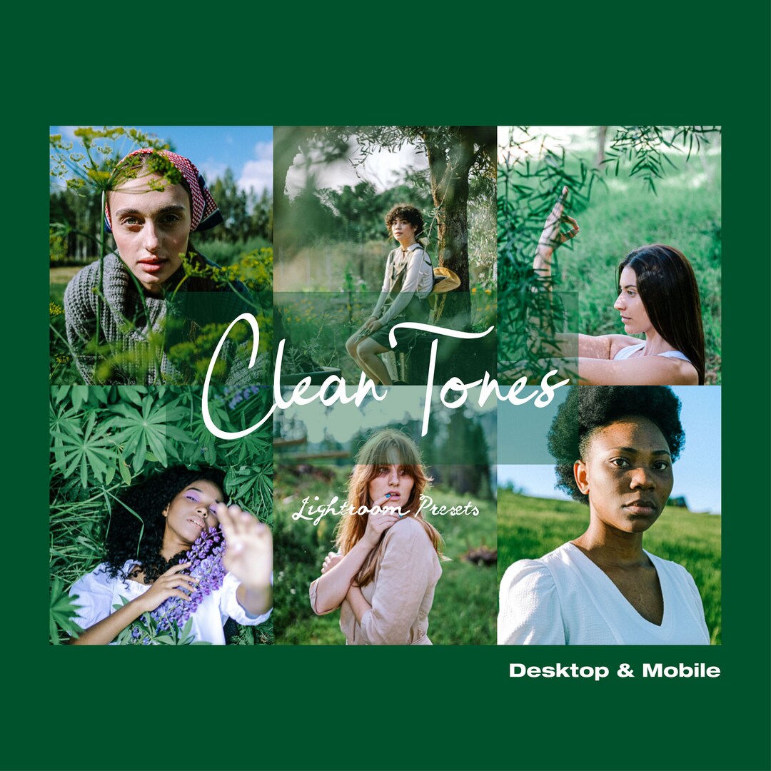 10 Clean Tones Lightroom Presets Aesthetic Pack for Desktop & Mobile ...