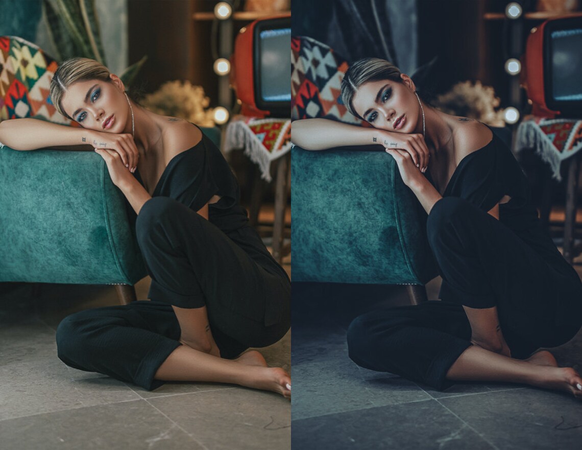 Dark Blue Shadow Lightroom Presets Packs Aesthetic for Desktop - Etsy