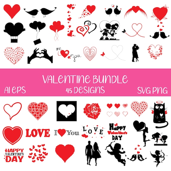 Valentine Svg Valentine Svg Bundle Valentine's Day Svg | Etsy