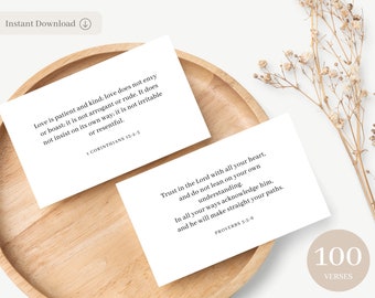 Bible Verse Memory Cards Minimalist Scripture Cards KJV Bible Verse ...