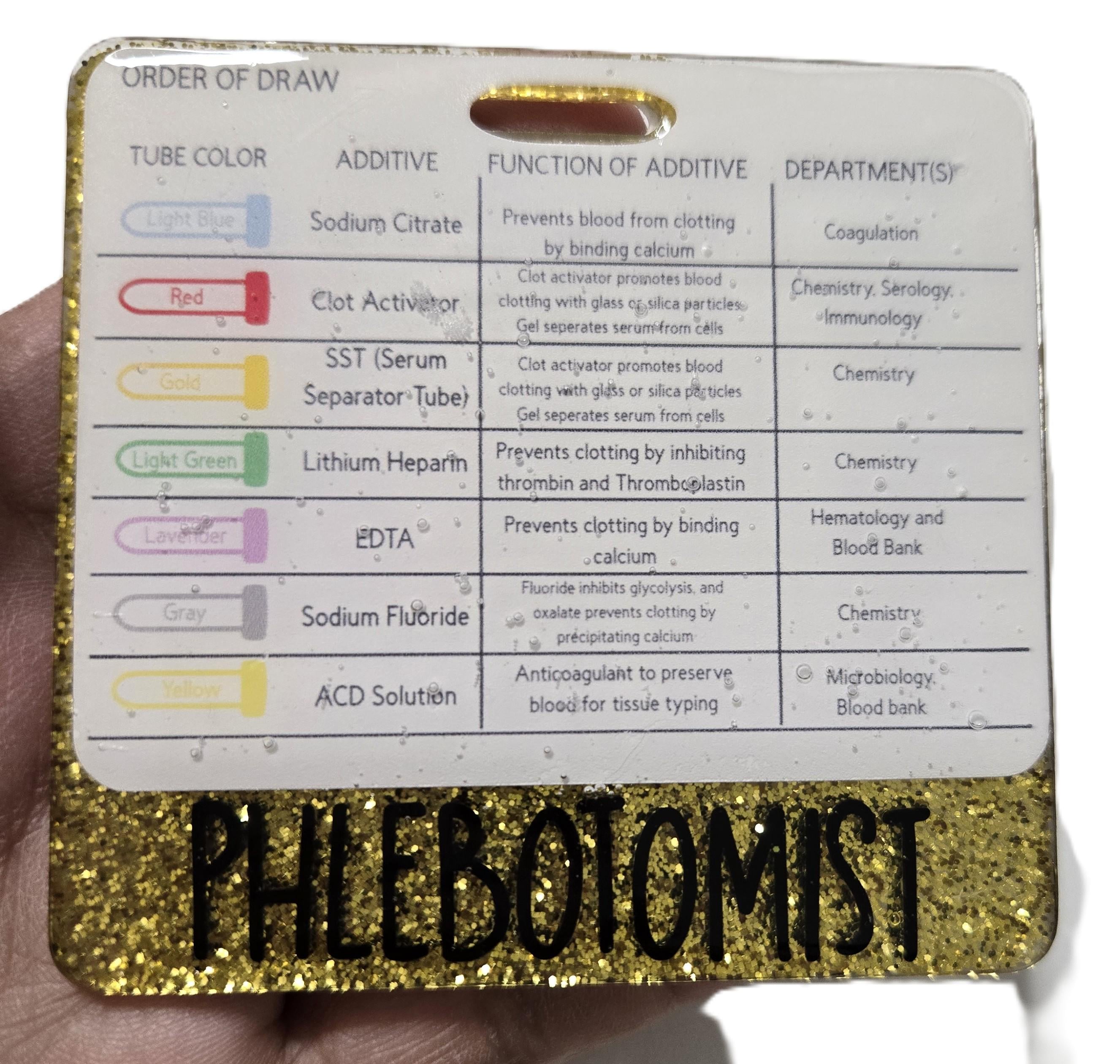 Phlebotomist Badge Buddy - Quick Reference Guide - Etsy