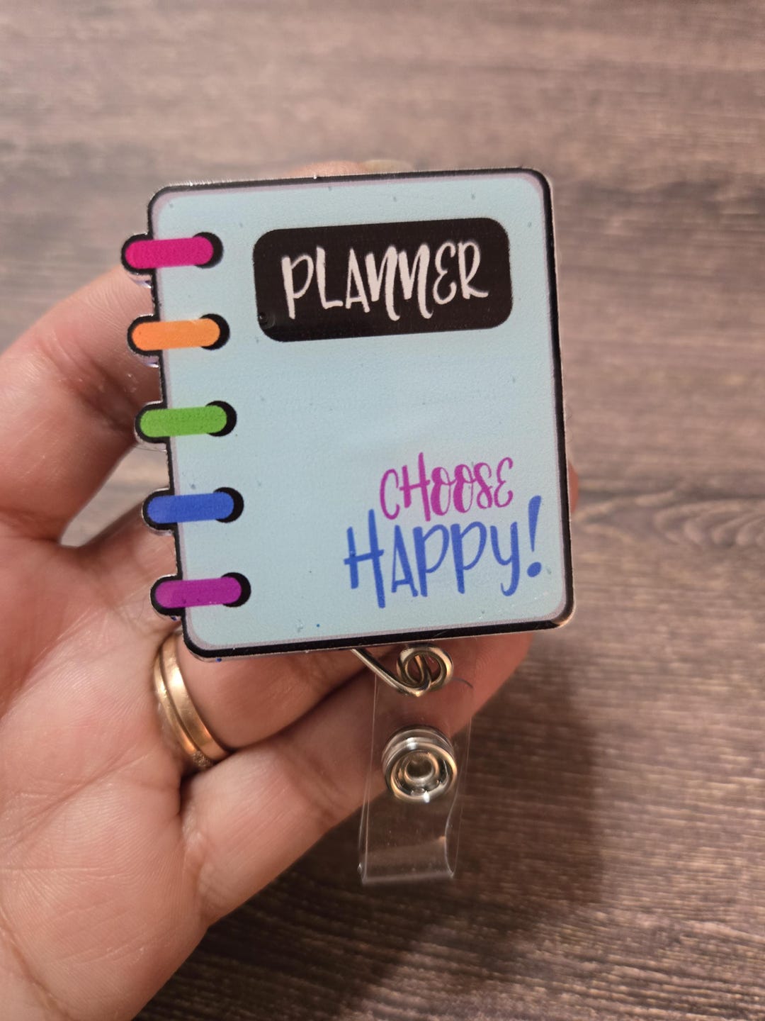 Planner Book Badge Reel – Teacher ID Holder - Etsy