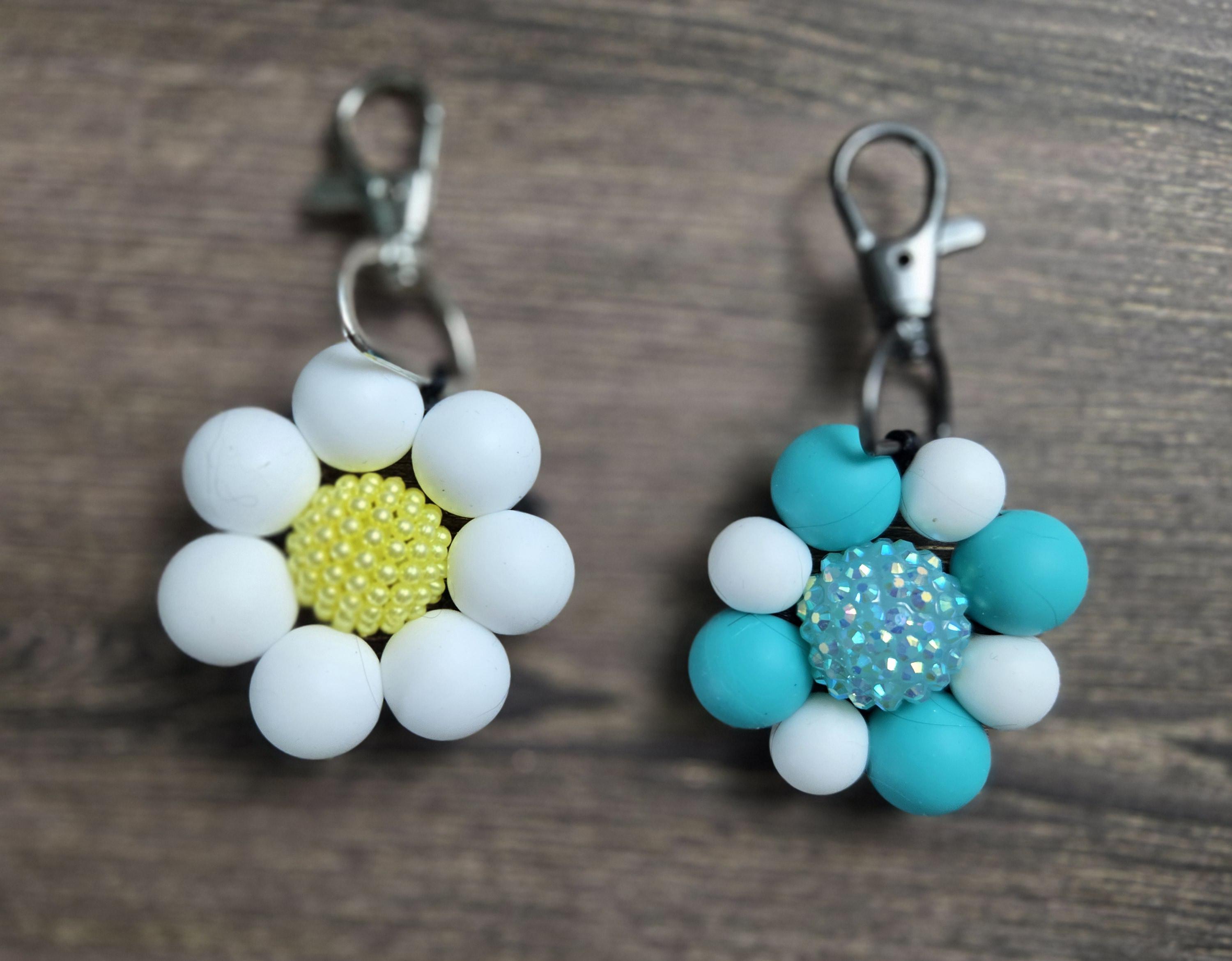 Beaded Flower Keychain - Etsy