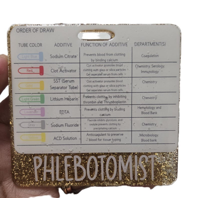 Phlebotomist Badge Buddy - Quick Reference Guide - Etsy