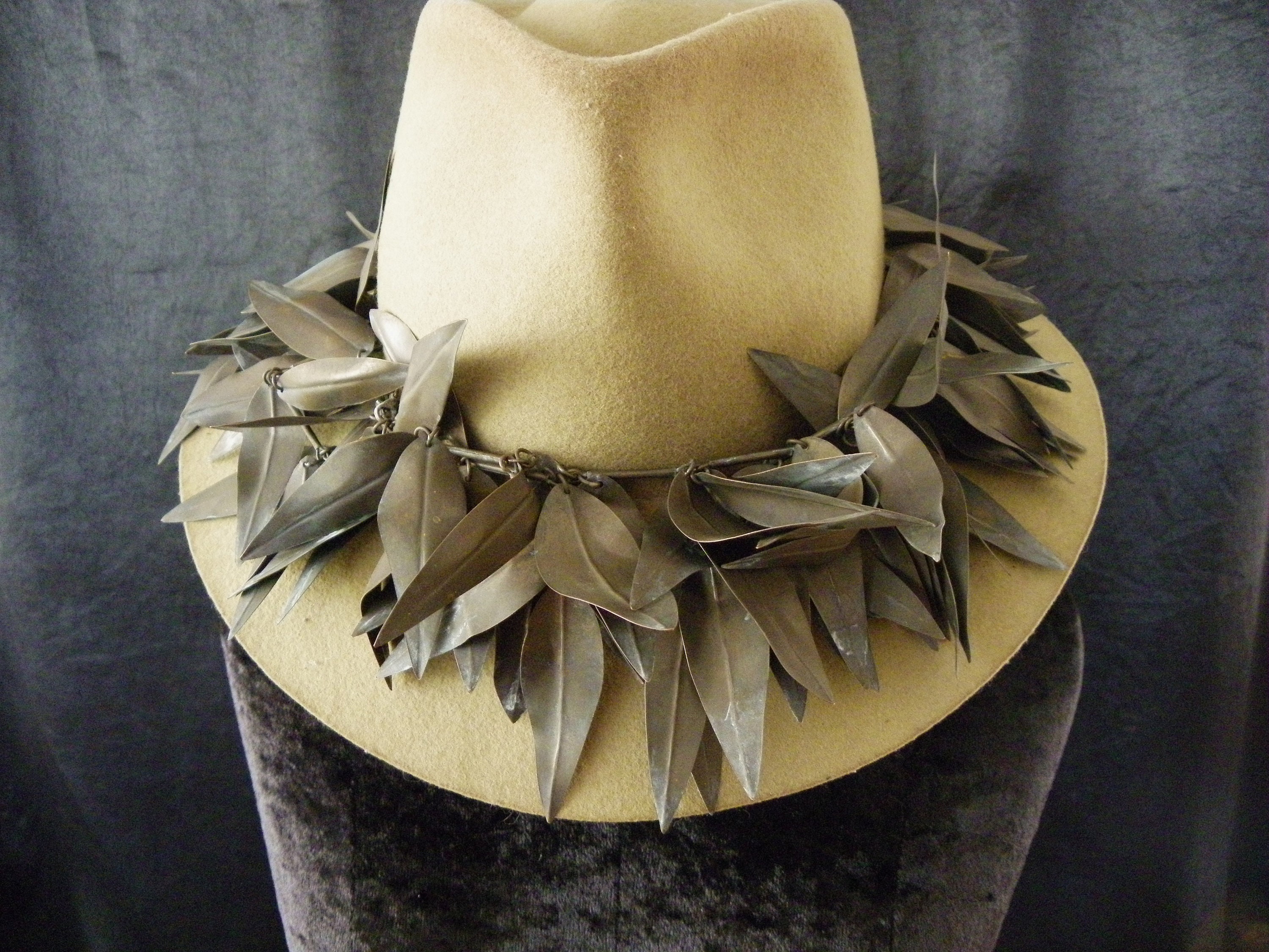 Antique Brass Hawaiian Maile Presentation Lei Papale Hat Lei | Etsy