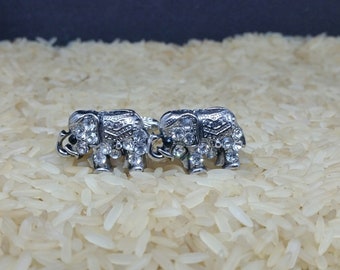 Silver Elephant Cufflinks White Gold Plated Cufflinks - Etsy