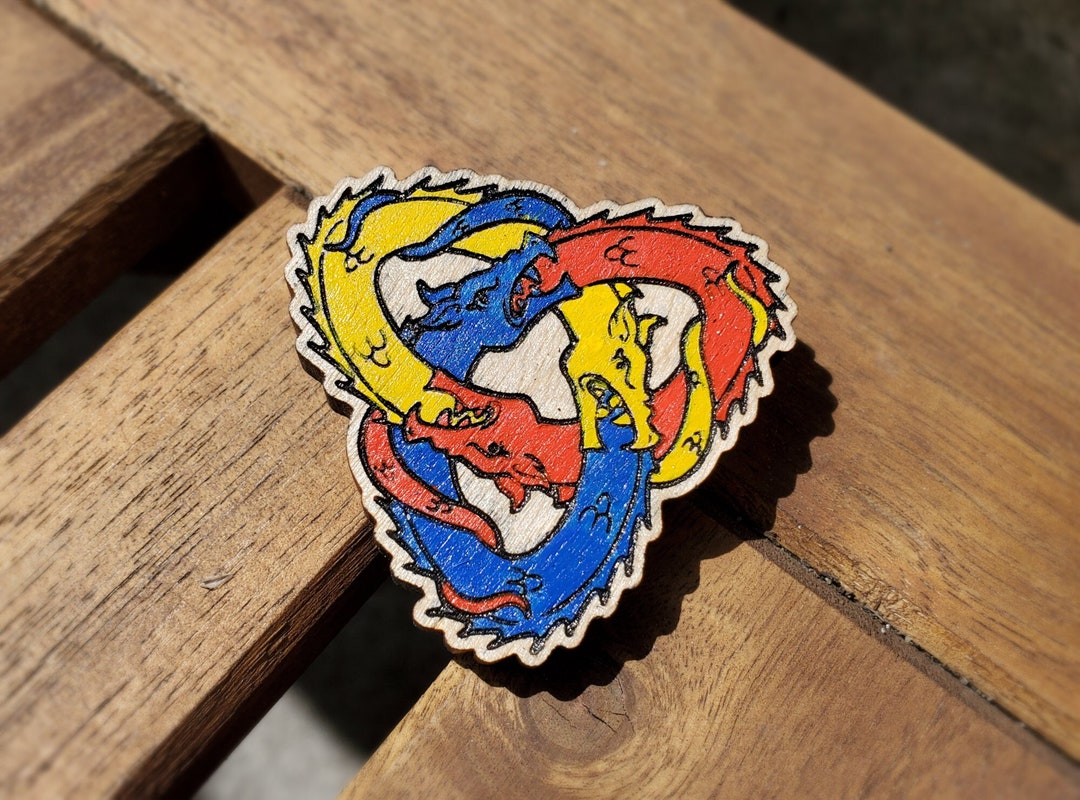 Hand-painted Polyamory Pride Dragon Pin - Etsy