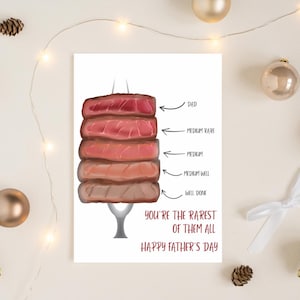 Funny Father's Day Card: Rare Dad Steak BBQ Humor (digital Download) - Etsy