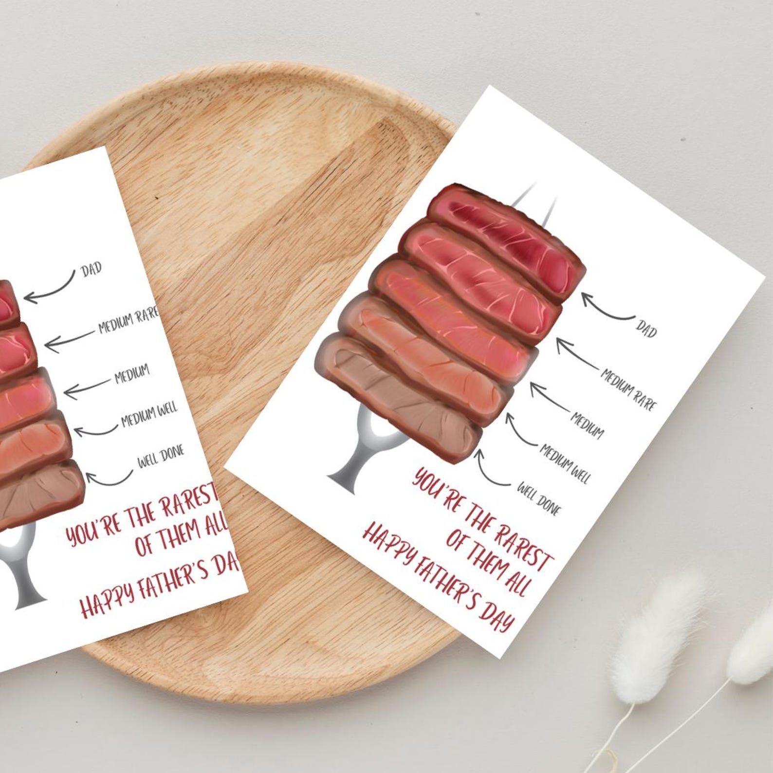 Funny Father's Day Card: Rare Dad Steak BBQ Humor (digital Download) - Etsy